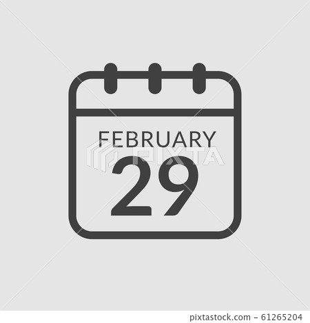 Calendar day 29 February, leap or intercalary year - Stock Illustration ...
