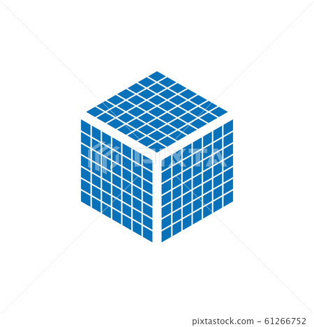 Grid Cube with pattern grid in three sides.... - Stock Illustration ...