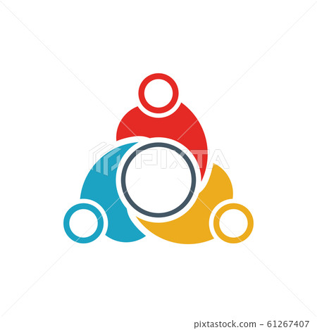 People Meeting Group three partners logo design - Stock Illustration ...