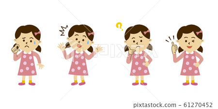 Girl _ problem solving set 1 - Stock Illustration [61270452] - PIXTA