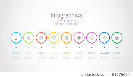 Infographic design elements with 9 options. - Stock Illustration ...