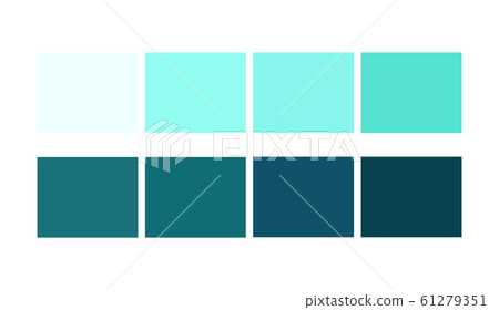 Cyan, sea color Squares Set catalog for graphic - Stock Illustration ...