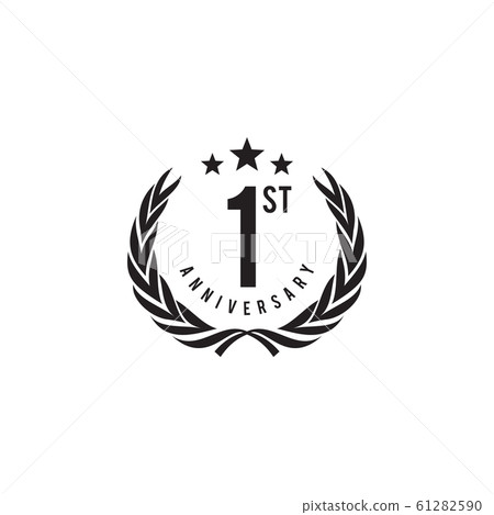 1st year celebrating anniversary emblem logo - Stock Illustration ...