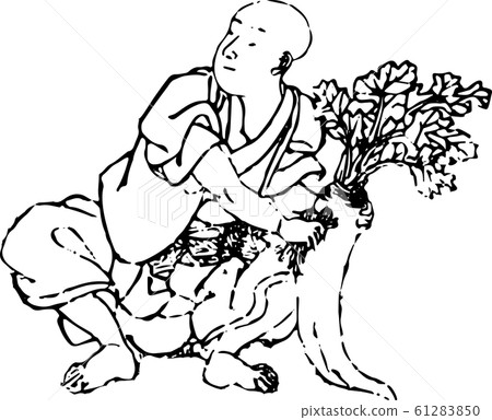 Little kid pulling radish - Stock Illustration [61283850] - PIXTA