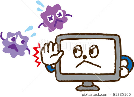 PC character virus block - Stock Illustration [61285160] - PIXTA
