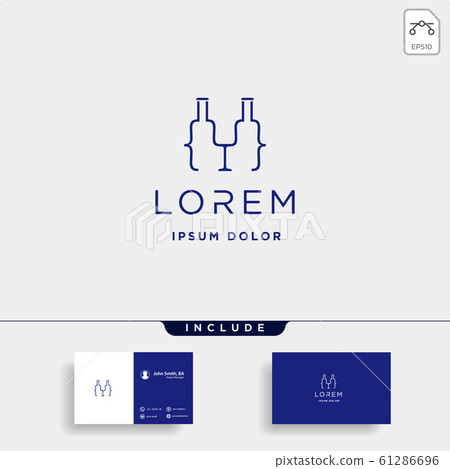 beer code logo design bar coding simple line - Stock Illustration ...