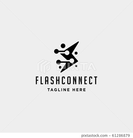 flash thunder internet logo design vector power - Stock Illustration ...