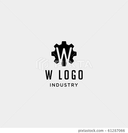 gear machine logo initial w industry vector icon - Stock Illustration ...