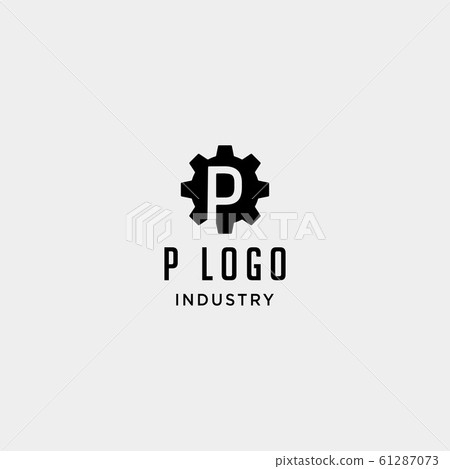 gear machine logo initial p industry vector icon - Stock Illustration ...