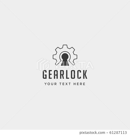 gear lock logo design protect industry vector icon - Stock Illustration ...
