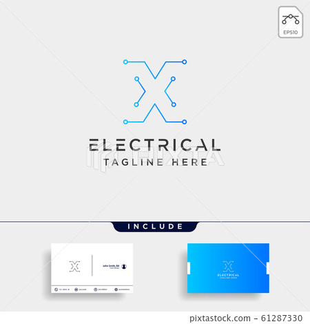 connect or electrical x logo design vector icon - Stock Illustration ...