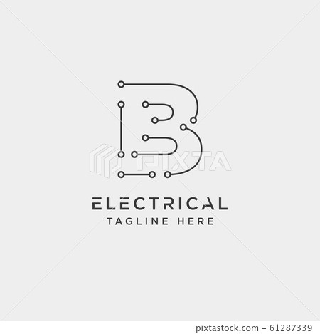 connect or electrical b logo design vector icon - Stock Illustration ...