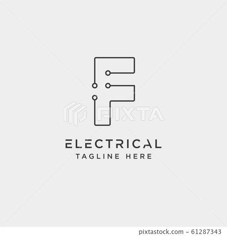 connect or electrical f logo design vector icon - Stock Illustration ...