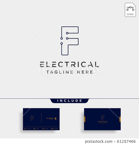 connect or electrical f logo design vector icon - Stock Illustration ...