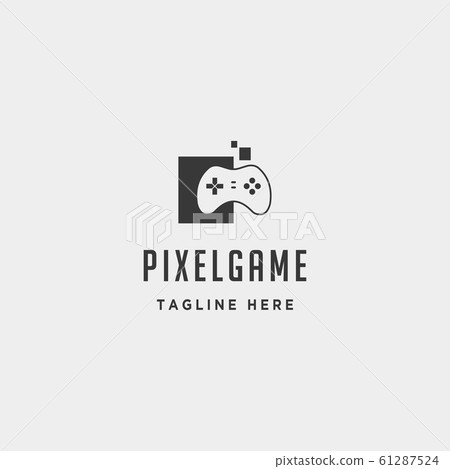 pixel game logo design vector illustration icon - Stock Illustration ...