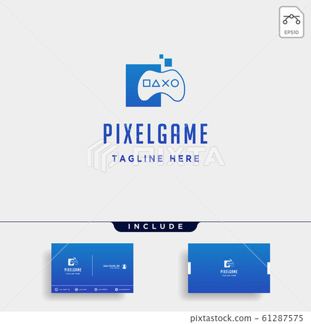 pixel game logo design vector illustration icon - Stock Illustration ...