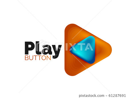 Play, arrow or download button icon, minimal... - Stock Illustration ...