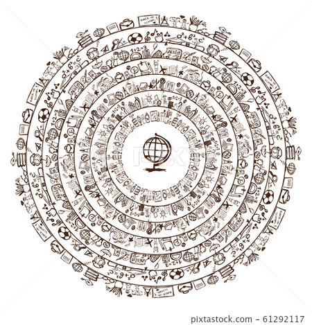 Back to school, circle frame for your design - Stock Illustration ...