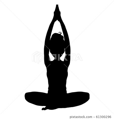 Yoga silhouette illustration of a woman in open... - Stock Illustration ...