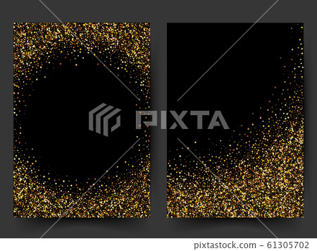Invitation template with gold glitter confetti... - Stock Illustration ...
