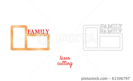 Frame for photos with inscription Family for... - Stock Illustration ...