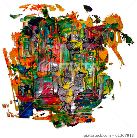 Hand drawn multicolor isolated paintbrush square - Stock Illustration ...