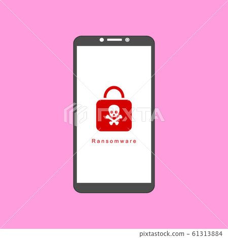 smartphone virus alert. Malware trojan - Stock Illustration [61313884 ...