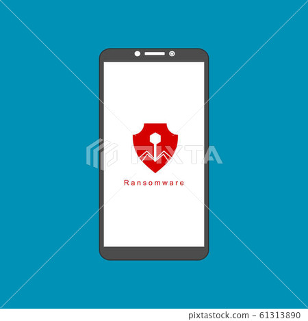 smartphone virus alert. Malware trojan - Stock Illustration [61313890 ...
