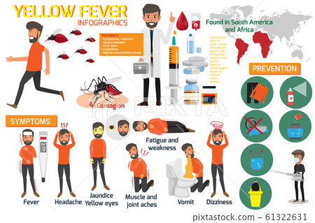 Yellow fever infographic elements. Symptoms, - Stock Illustration ...