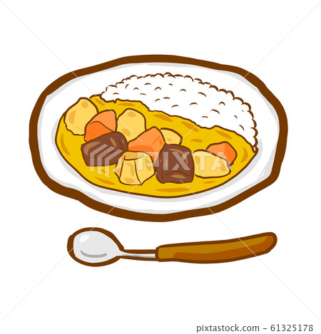 Curry and rice illustration cut - Stock Illustration [61325178] - PIXTA