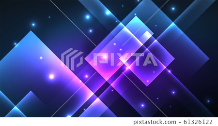 Neon glowing techno square rectangle lines,... - Stock Illustration ...