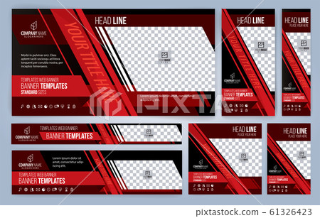 Red and Black Web banners templates - Stock Illustration [61326423] - PIXTA