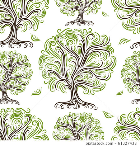 Seamless pattern with art trees for your design - Stock Illustration ...