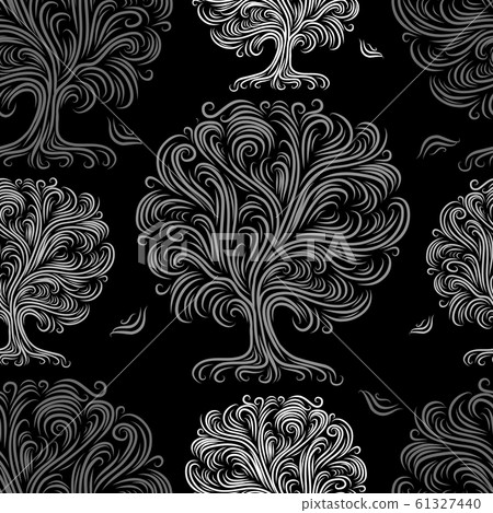 Seamless pattern with art trees for your design - Stock Illustration ...