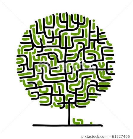 Maze tree for your design - Stock Illustration [61327496] - PIXTA