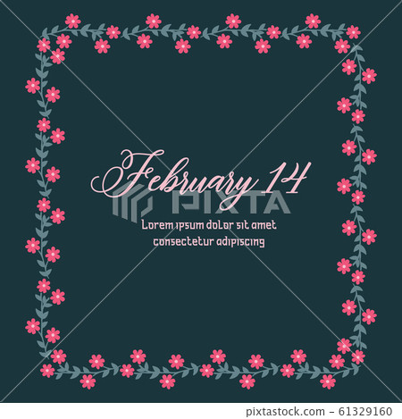 Beautiful frame, with leaf and floral cute...-插圖素材 [61329160] - PIXTA圖庫