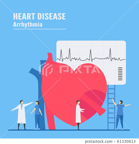 Cardiology vector illustration. Heart disease. - Stock Illustration ...