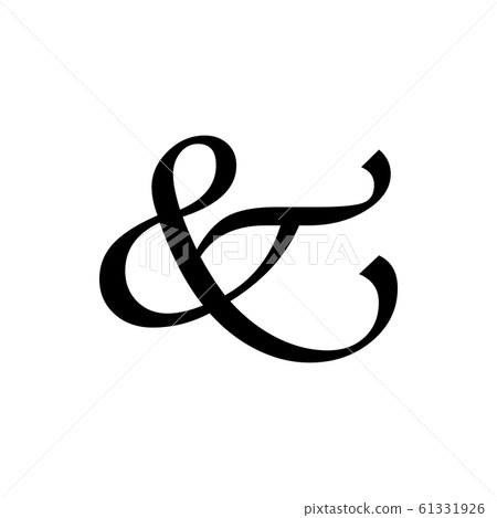 Black ampersand Hand writing symbol for banner, - Stock Illustration ...