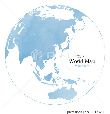 Fashionable world map in watercolor style, earth - Stock Illustration ...