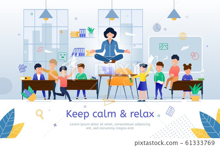 Keep Calm and Relax on Work Flat Vector Banner - Stock Illustration ...
