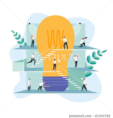 People working with the idea vector-插圖素材 [61343788] - PIXTA圖庫