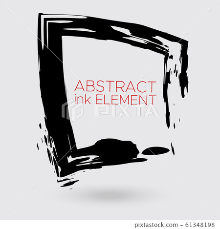 Vector ink shape. Square element. Rectangle brush - Stock Illustration ...