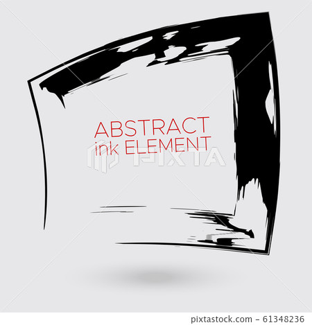 Vector ink shape. Square element. Rectangle brush - Stock Illustration ...