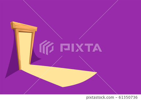 open cartoon door on violet background - Stock Illustration [61350736 ...