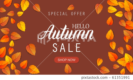 Hello autumn sale lettering banner. Special... - Stock Illustration ...