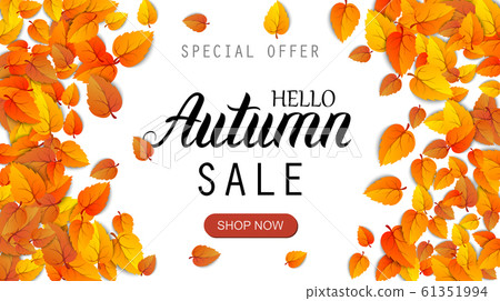 Hello autumn sale lettering banner. Special... - Stock Illustration ...