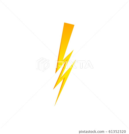 Lighting thunder bolt flash yellow icon set in... - Stock Illustration ...