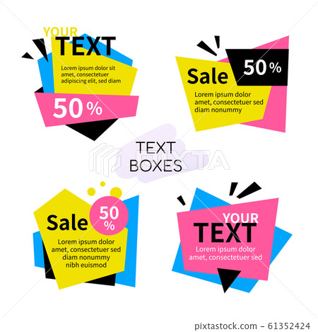 Text boxes collection - set of bright elements - Stock Illustration ...
