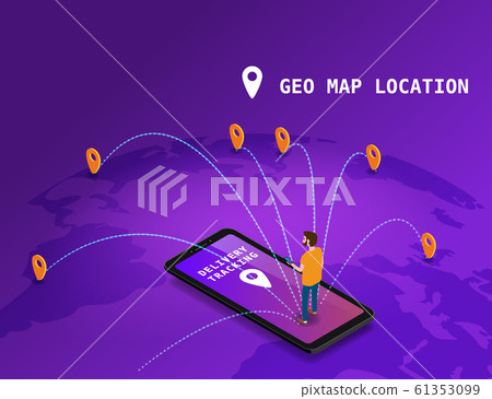Global tracking system Delivery service online... - Stock Illustration ...