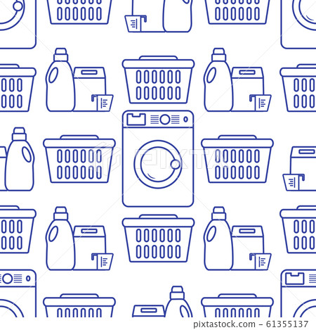 Vector Pattern Washing clothes Laundry service - Stock Illustration ...